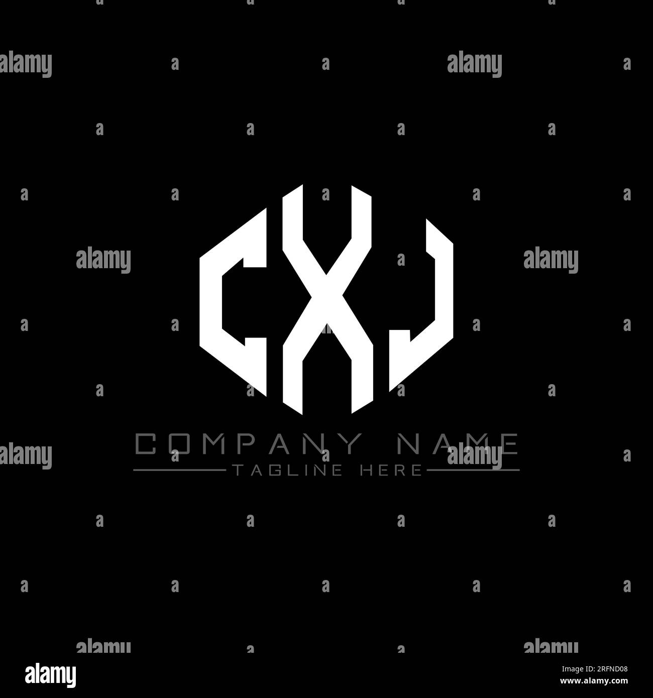 CXJ letter logo design with polygon shape. CXJ polygon and cube shape ...