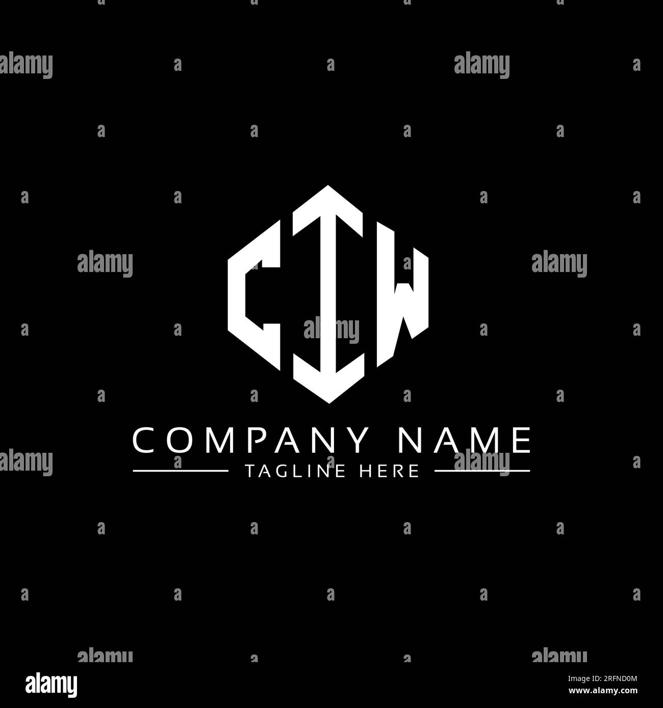 CIW letter logo design with polygon shape. CIW polygon and cube shape ...