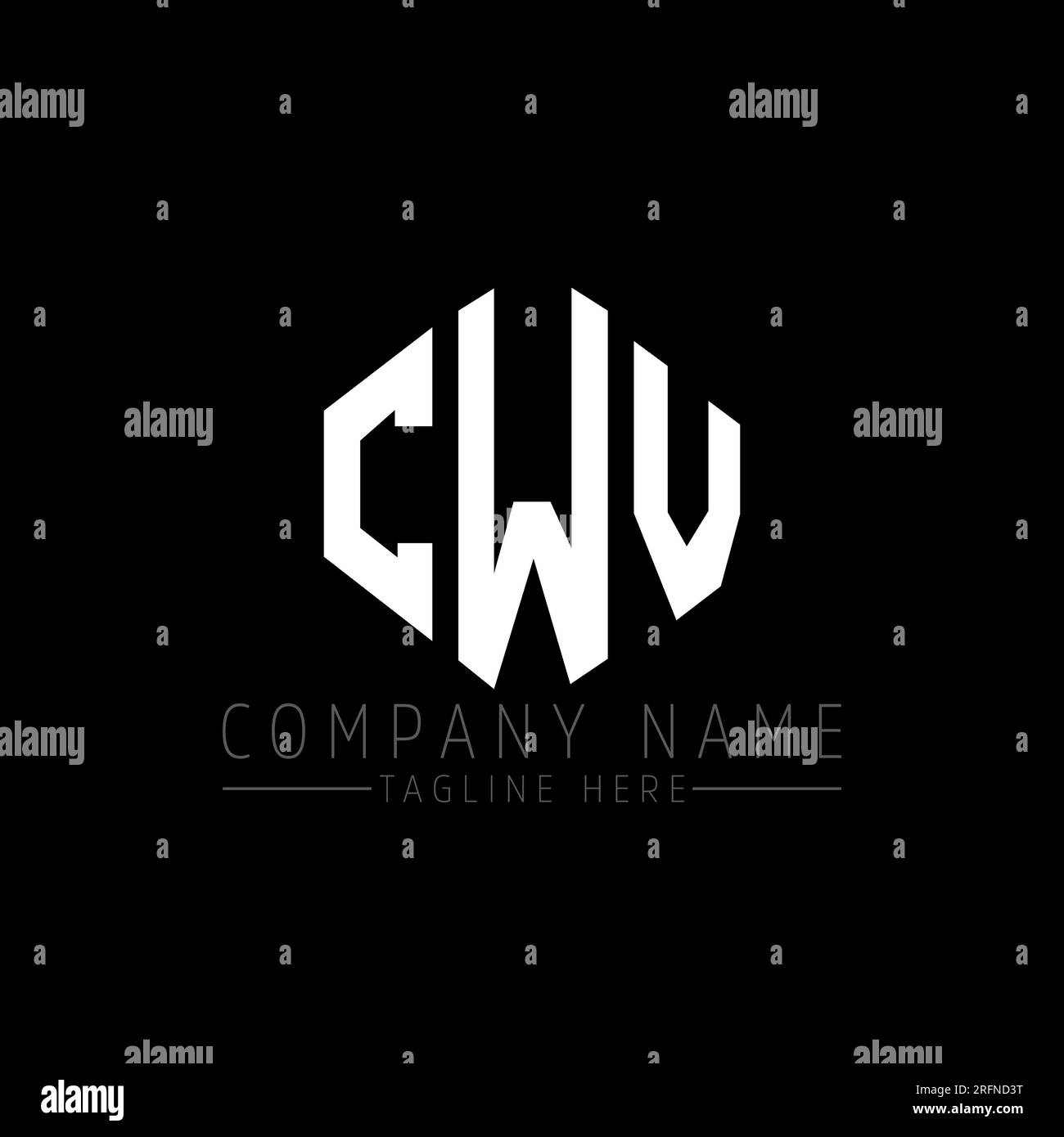 CWV letter logo design with polygon shape. CWV polygon and cube shape ...