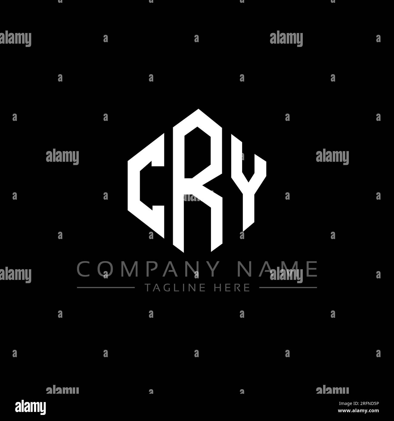 CRY letter logo design with polygon shape. CRY polygon and cube shape logo design. CRY hexagon ...