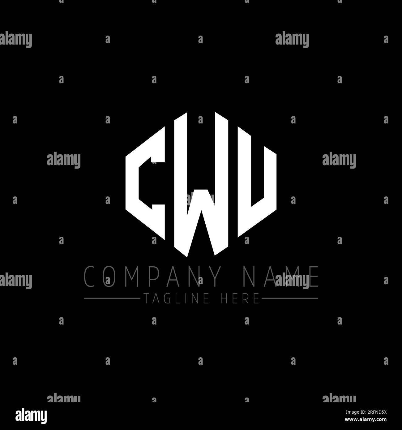 CWU letter logo design with polygon shape. CWU polygon and cube shape ...