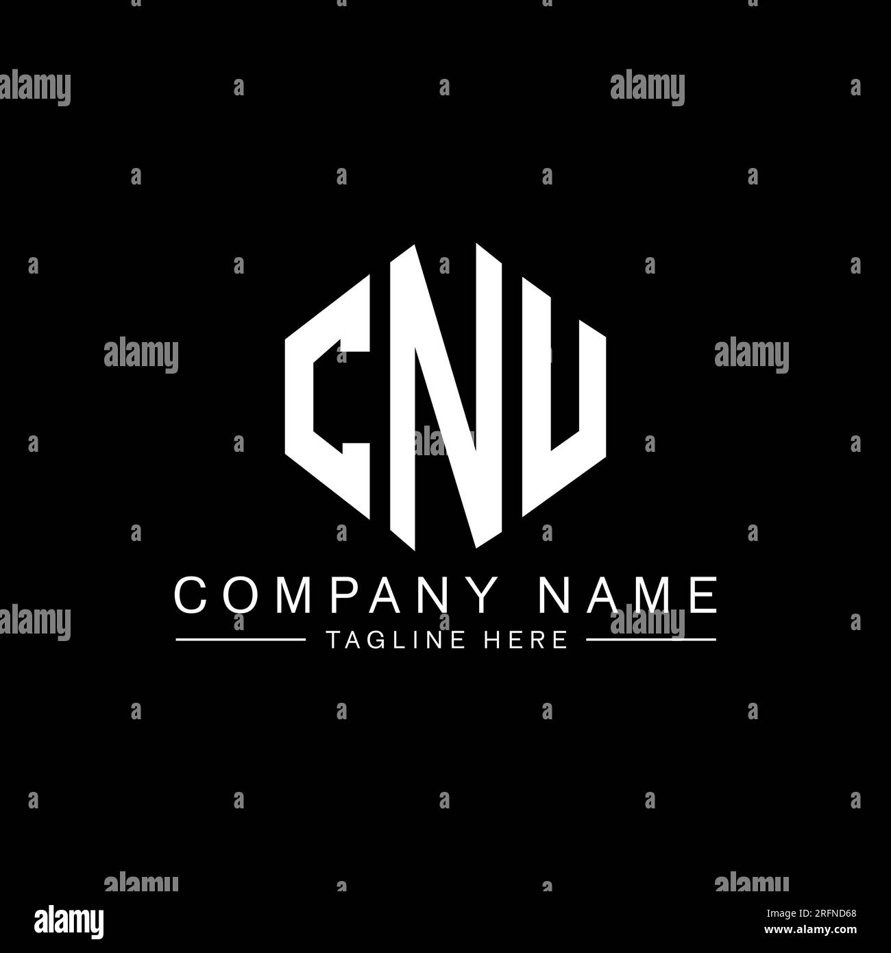CNU letter logo design with polygon shape. CNU polygon and cube shape ...