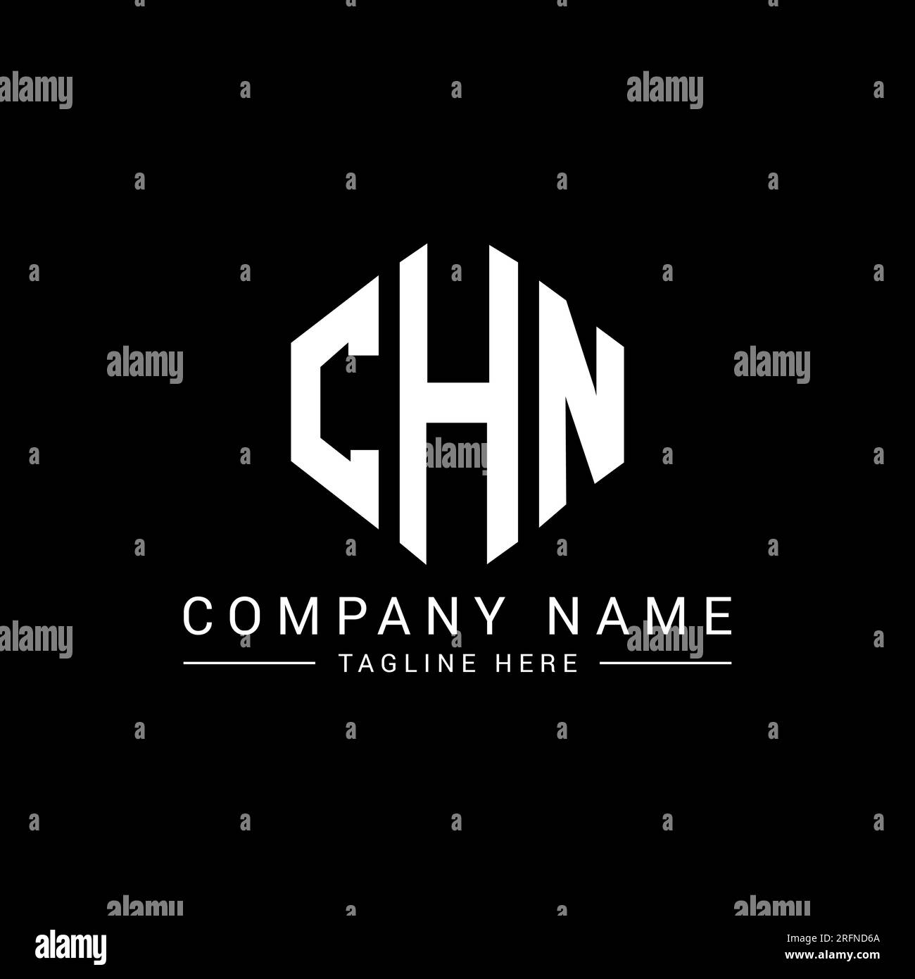 CHN letter logo design with polygon shape. CHN polygon and cube shape ...