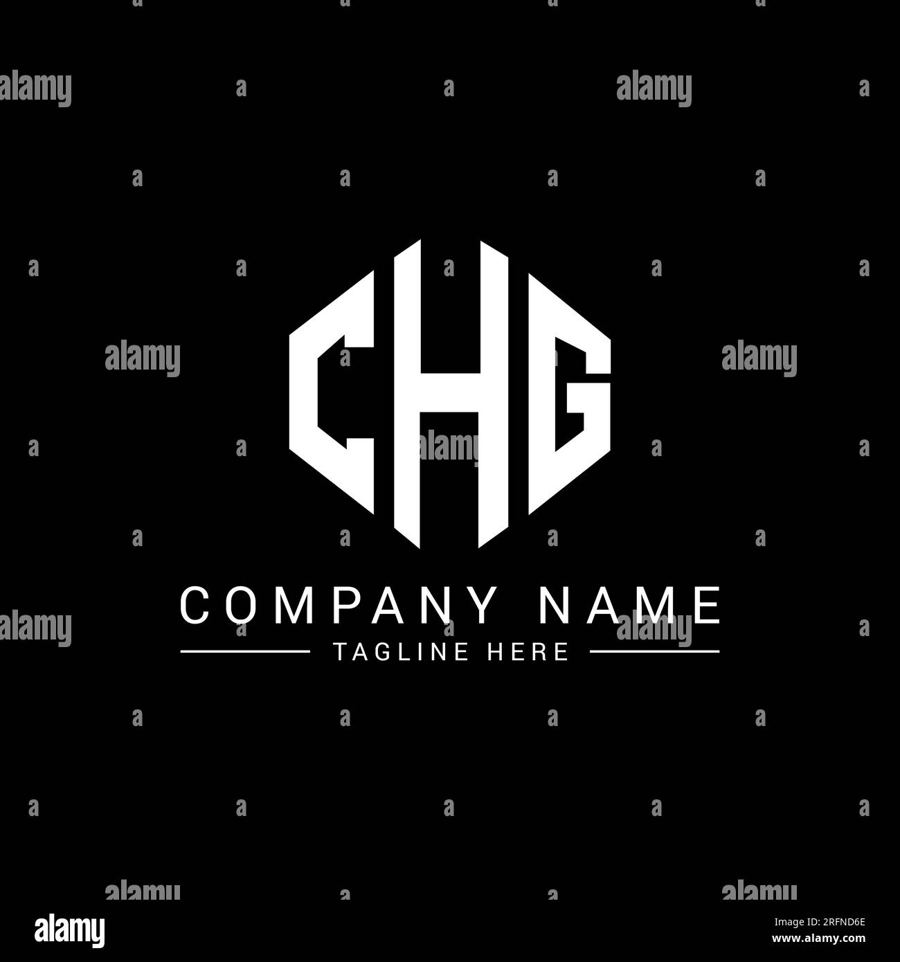 CHG letter logo design with polygon shape. CHG polygon and cube shape ...