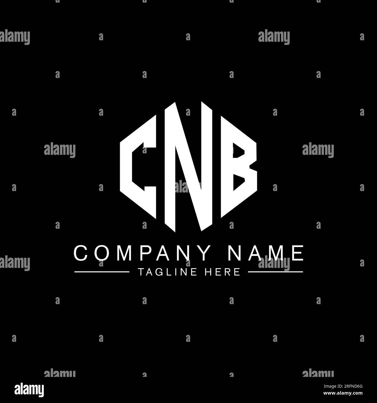 CNB letter logo design with polygon shape. CNB polygon and cube shape ...