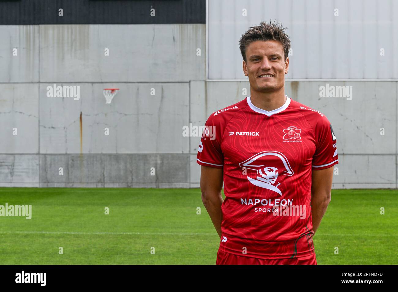 Waregem, Belgium. 02nd Aug, 2023. Jelle Vossen (9) of Zulte-Waregem ...