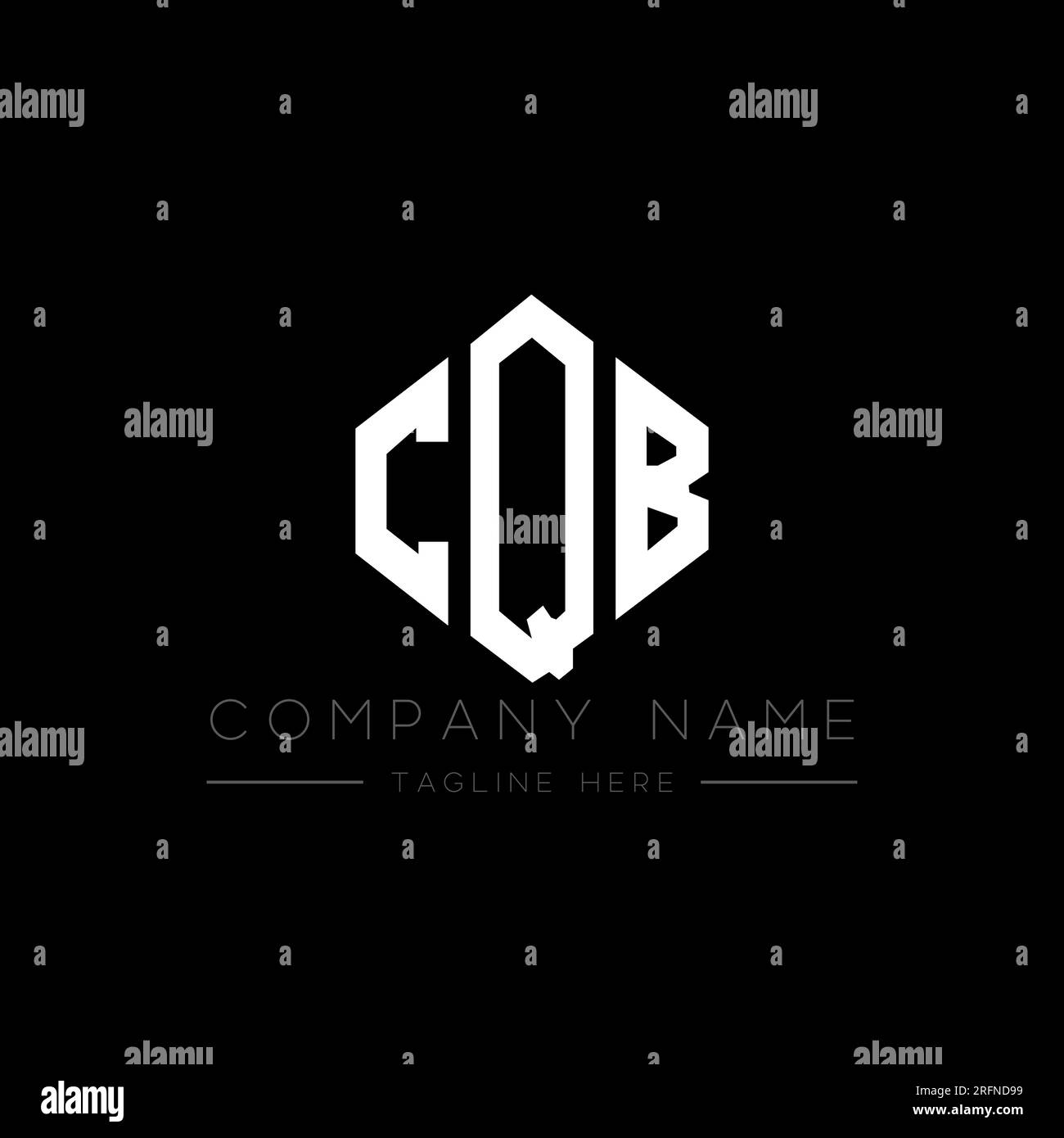 CQB letter logo design with polygon shape. CQB polygon and cube shape logo design. CQB hexagon ...