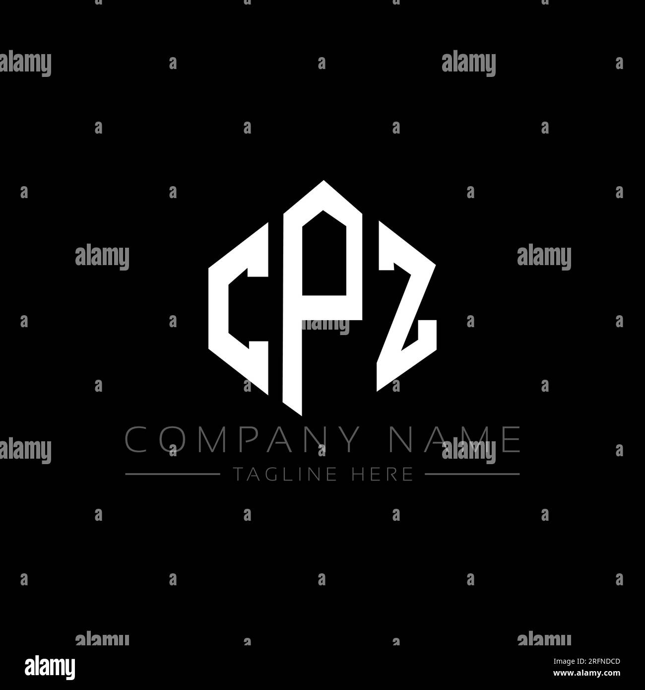 CPZ letter logo design with polygon shape. CPZ polygon and cube shape logo design. CPZ hexagon ...
