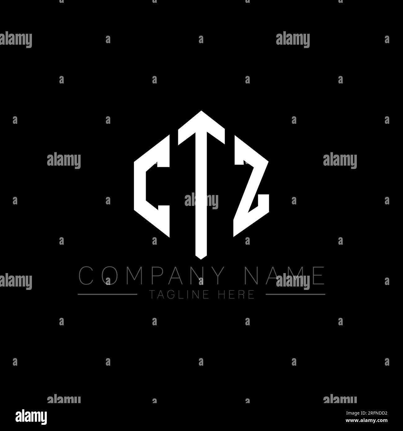 CTZ letter logo design with polygon shape. CTZ polygon and cube shape ...