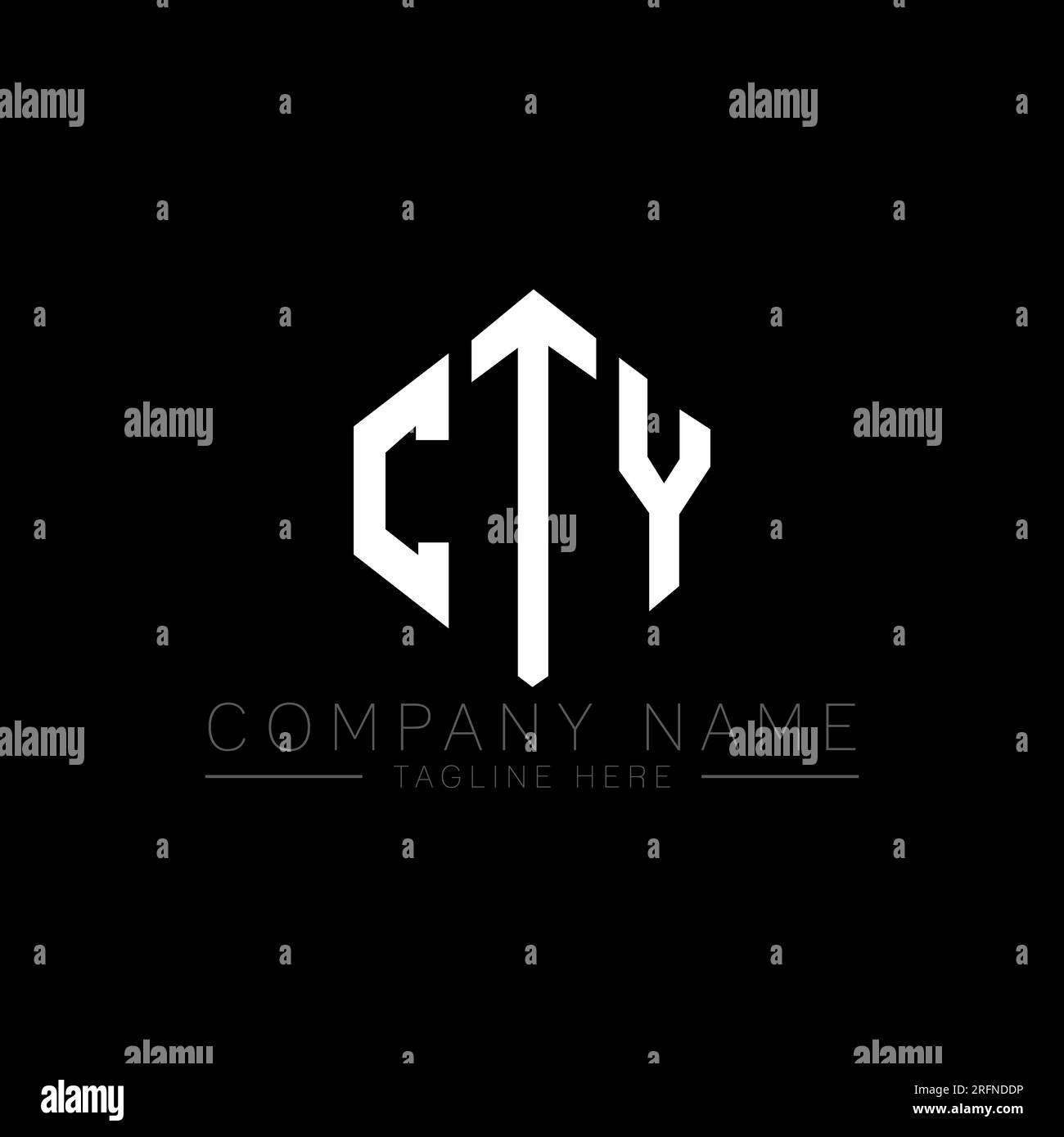 CTY letter logo design with polygon shape. CTY polygon and cube shape ...