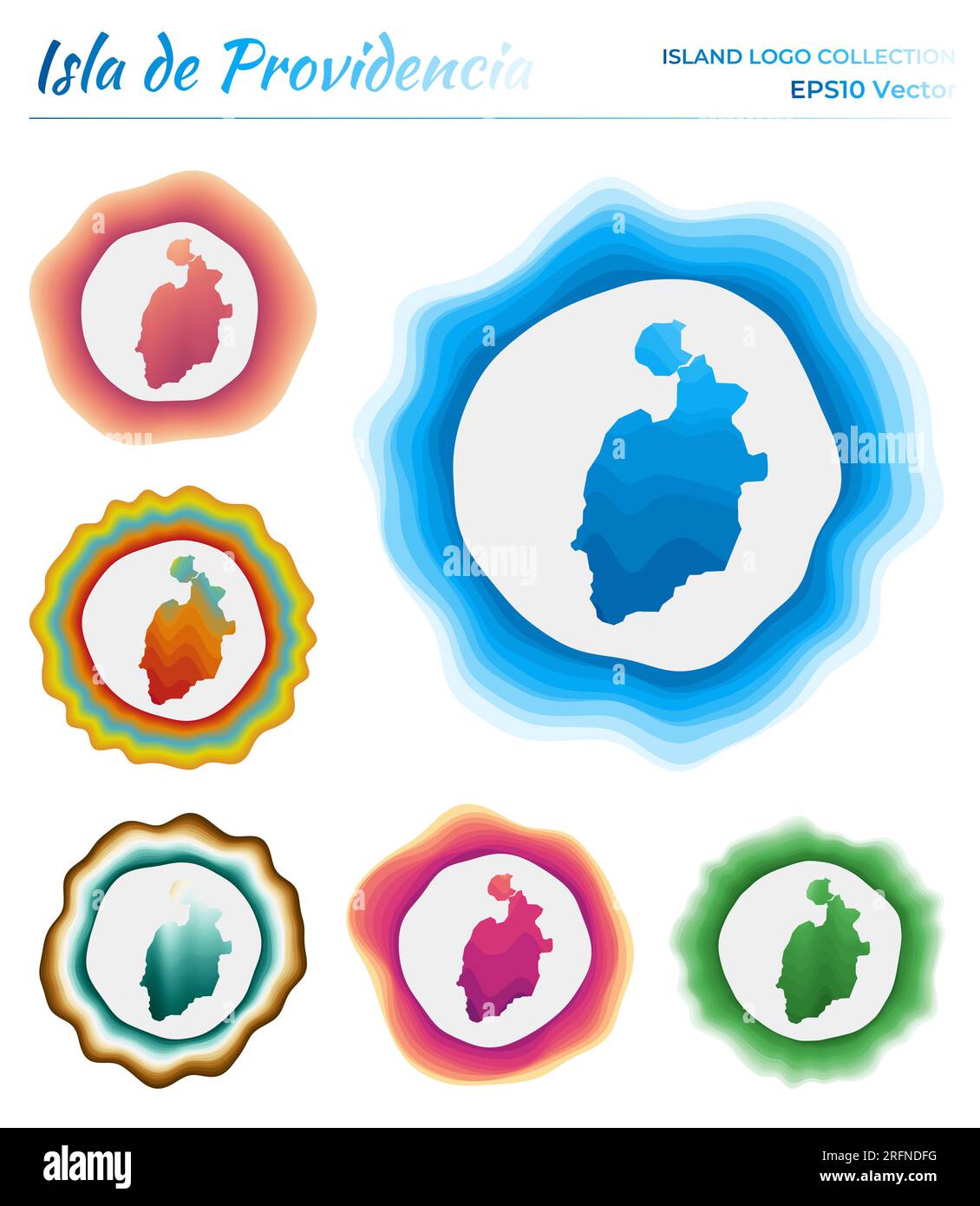 Isla de Providencia logo collection. Colorful badge of the island ...