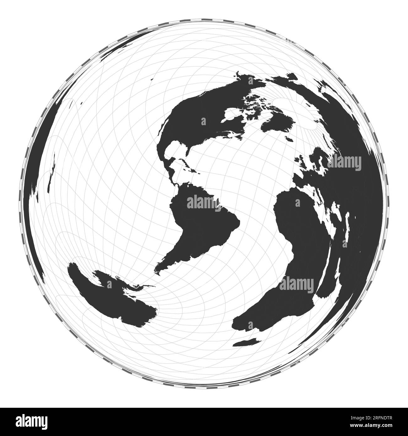 Vector world map. Wiechel projection. Plain world geographical map with ...