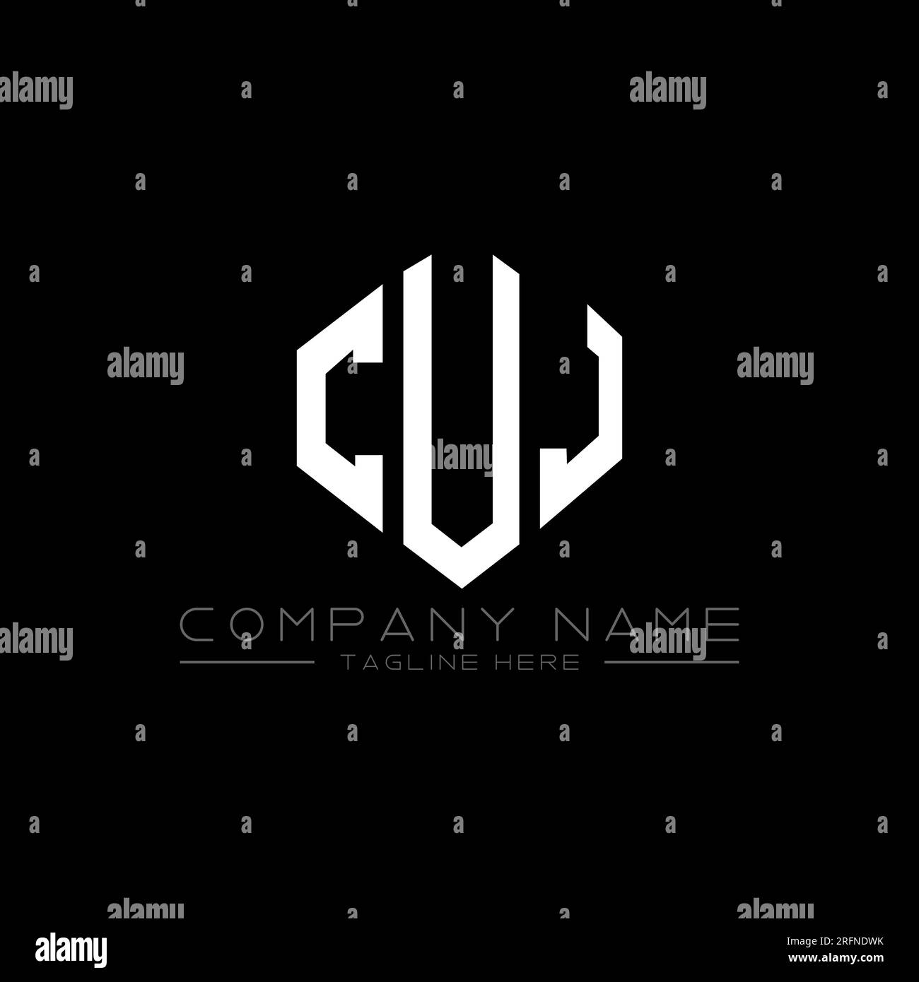 CUJ letter logo design with polygon shape. CUJ polygon and cube shape ...