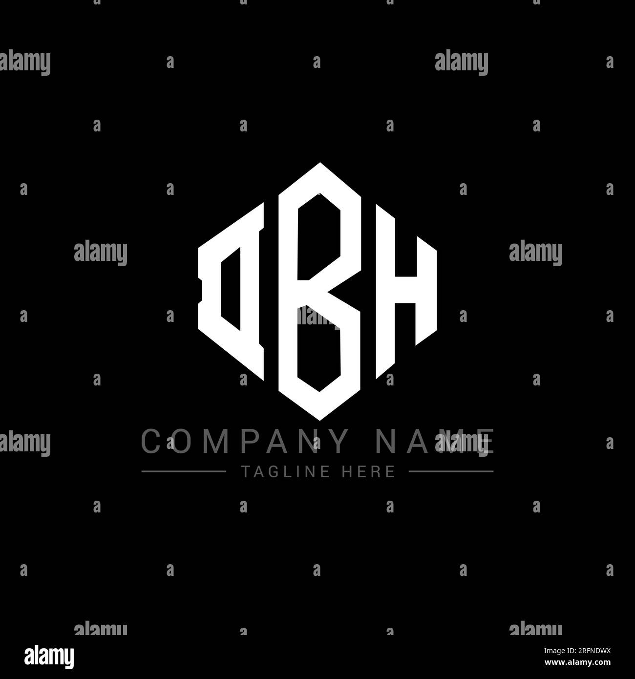 DBH letter logo design with polygon shape. DBH polygon and cube shape ...