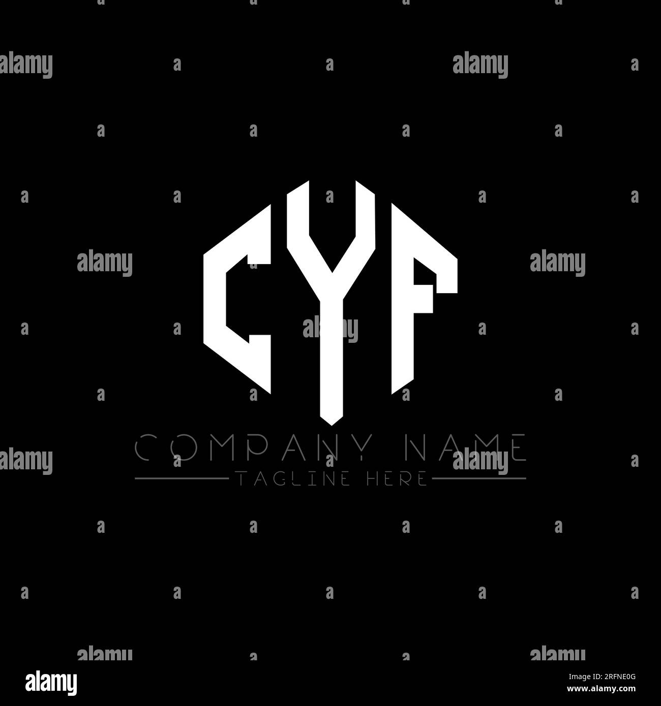 CYF letter logo design with polygon shape. CYF polygon and cube shape ...