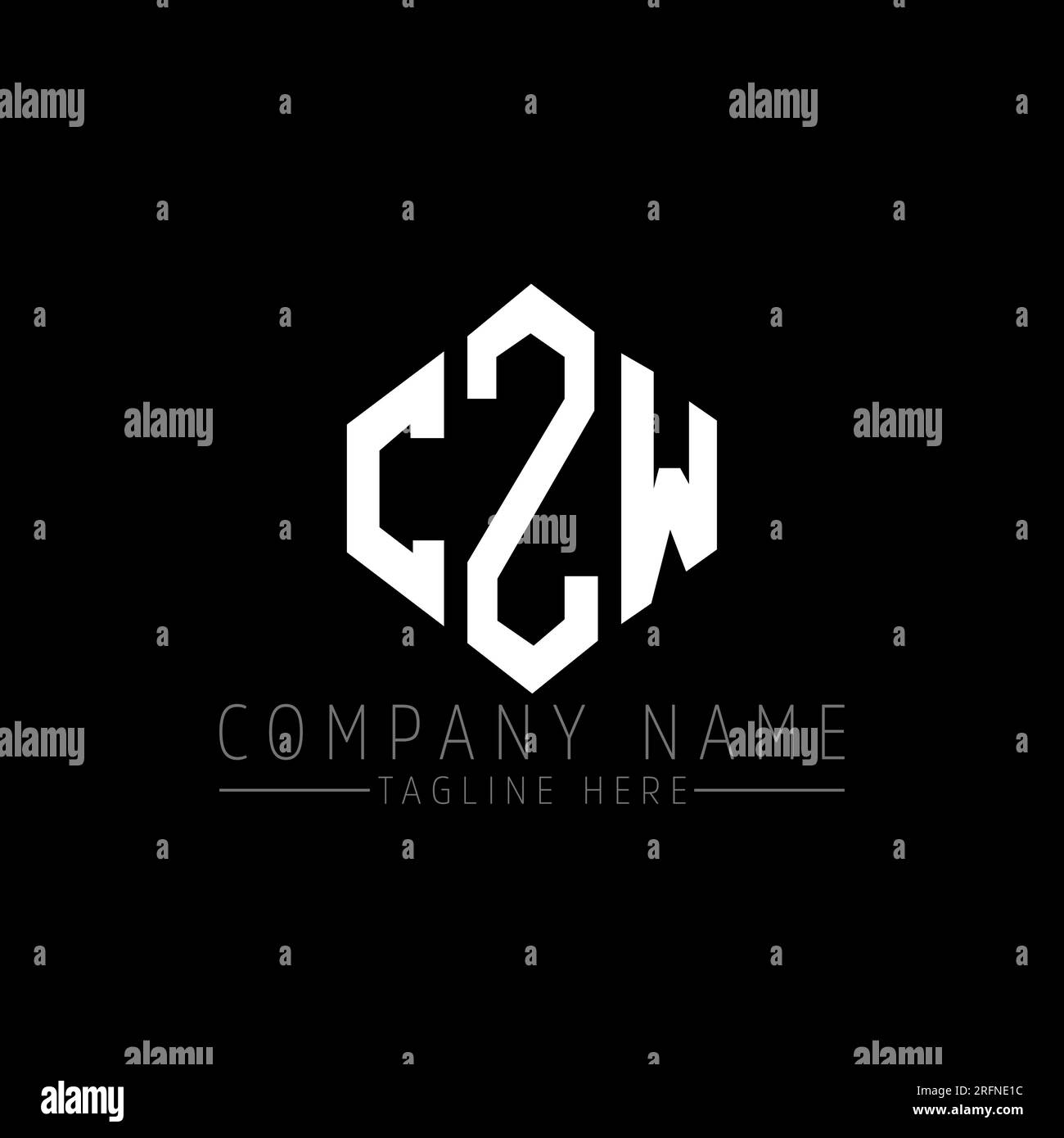 CZW letter logo design with polygon shape. CZW polygon and cube shape ...