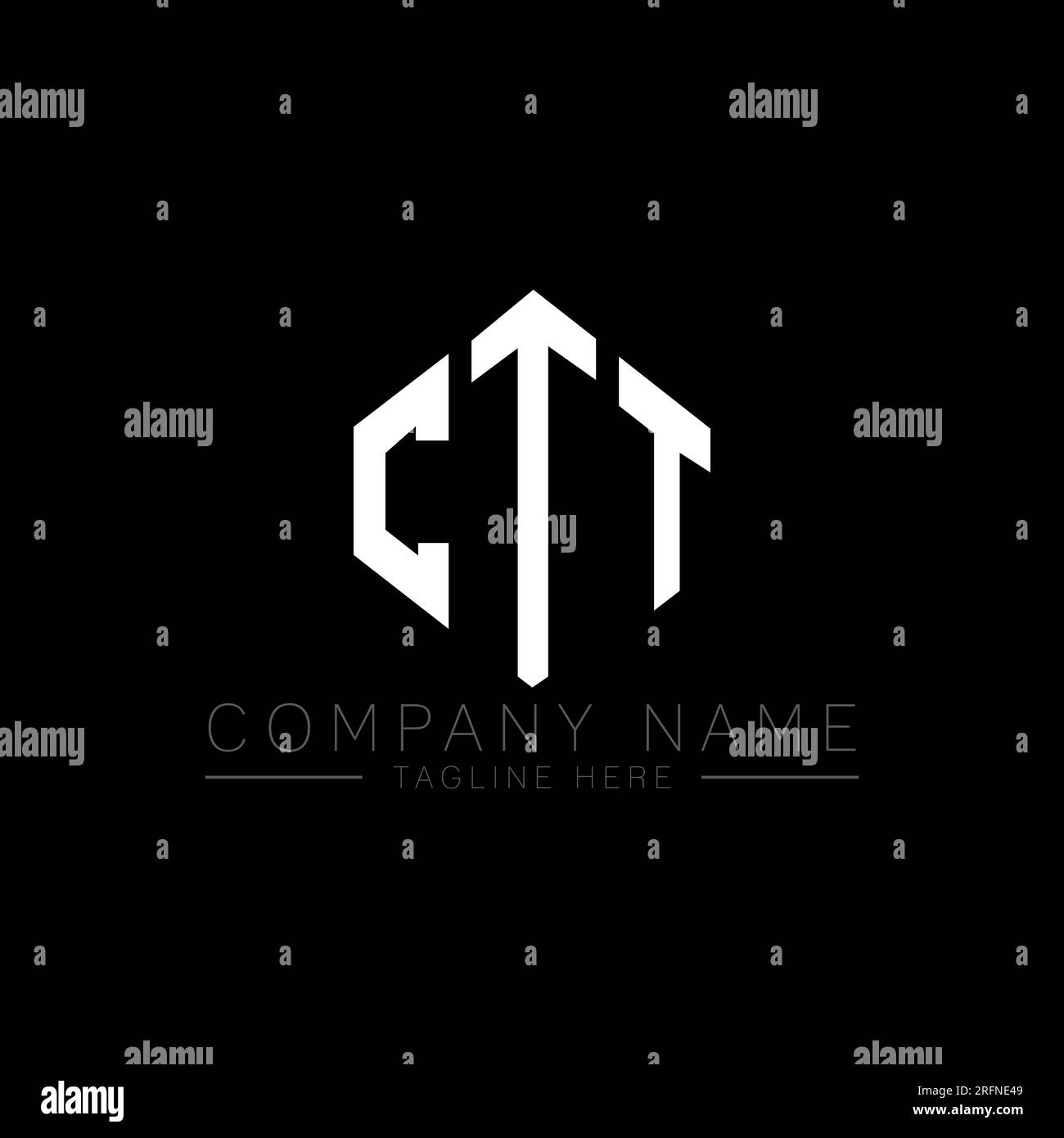 CTT letter logo design with polygon shape. CTT polygon and cube shape ...