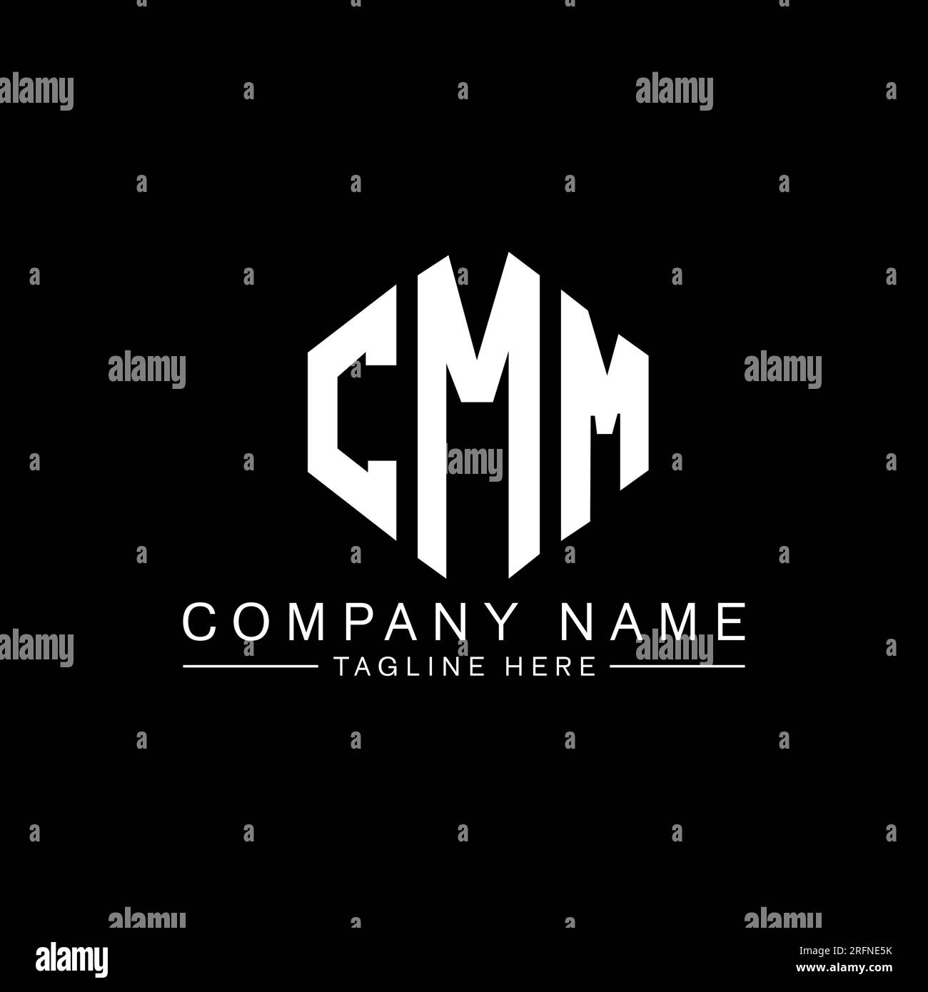 CMM letter logo design with polygon shape. CMM polygon and cube shape ...