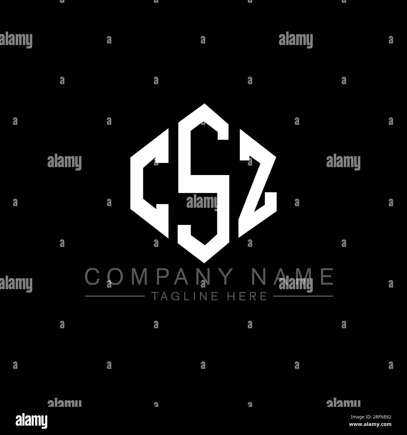 CSZ letter logo design with polygon shape. CSZ polygon and cube shape ...
