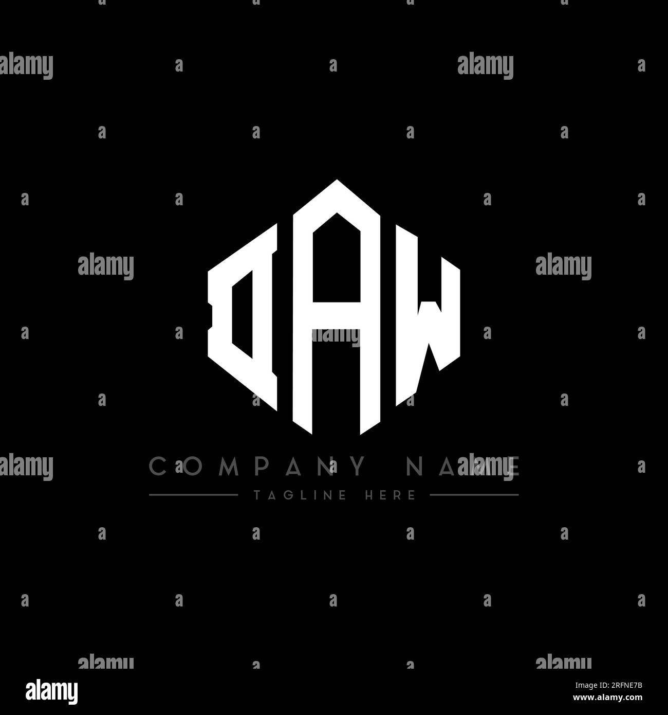 DAW letter logo design with polygon shape. DAW polygon and cube shape ...