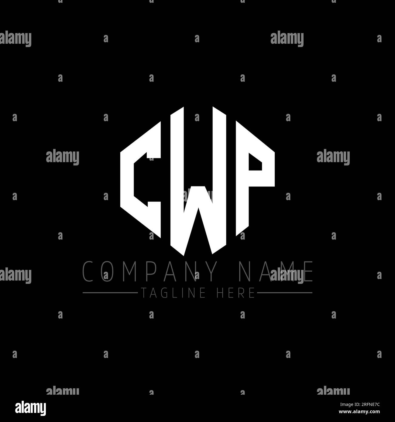 CWP letter logo design with polygon shape. CWP polygon and cube shape ...