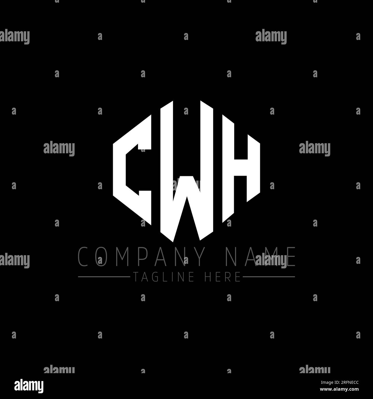 CWH letter logo design with polygon shape. CWH polygon and cube shape ...