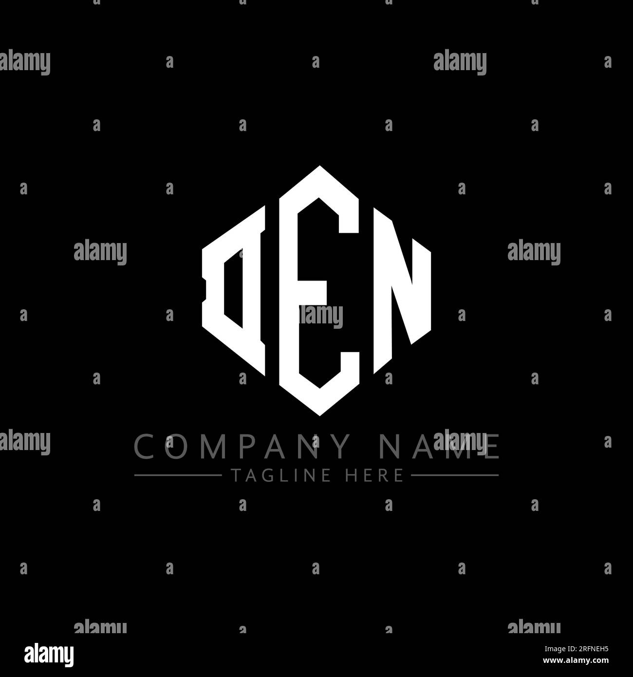 DEN letter logo design with polygon shape. DEN polygon and cube shape ...