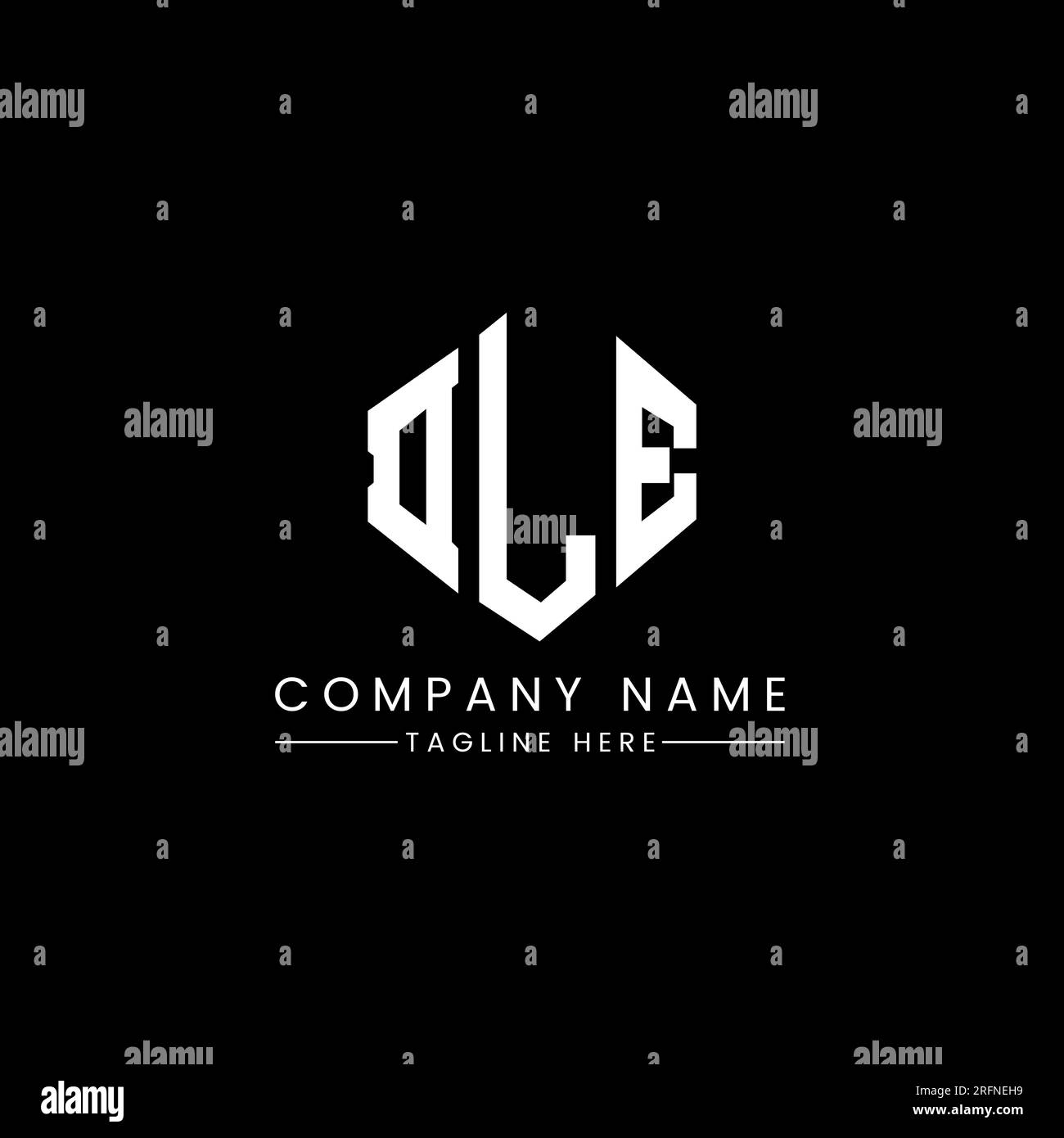 DLE letter logo design with polygon shape. DLE polygon and cube shape ...