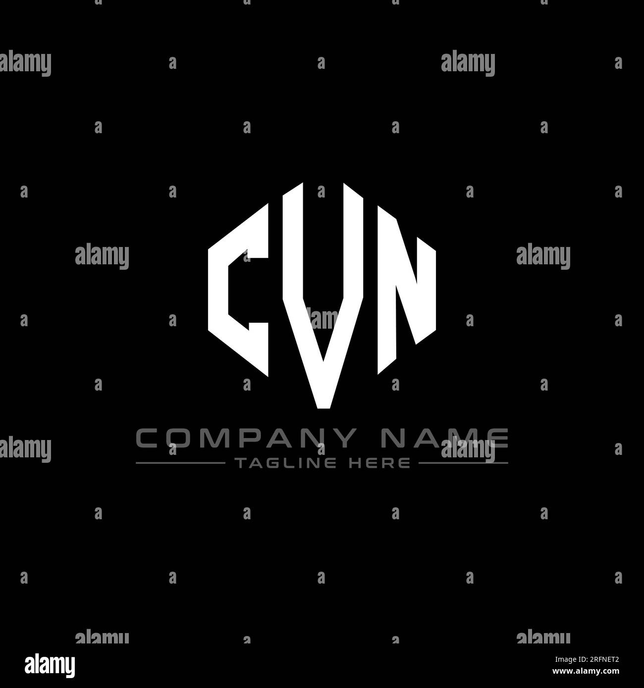 CVN letter logo design with polygon shape. CVN polygon and cube shape ...