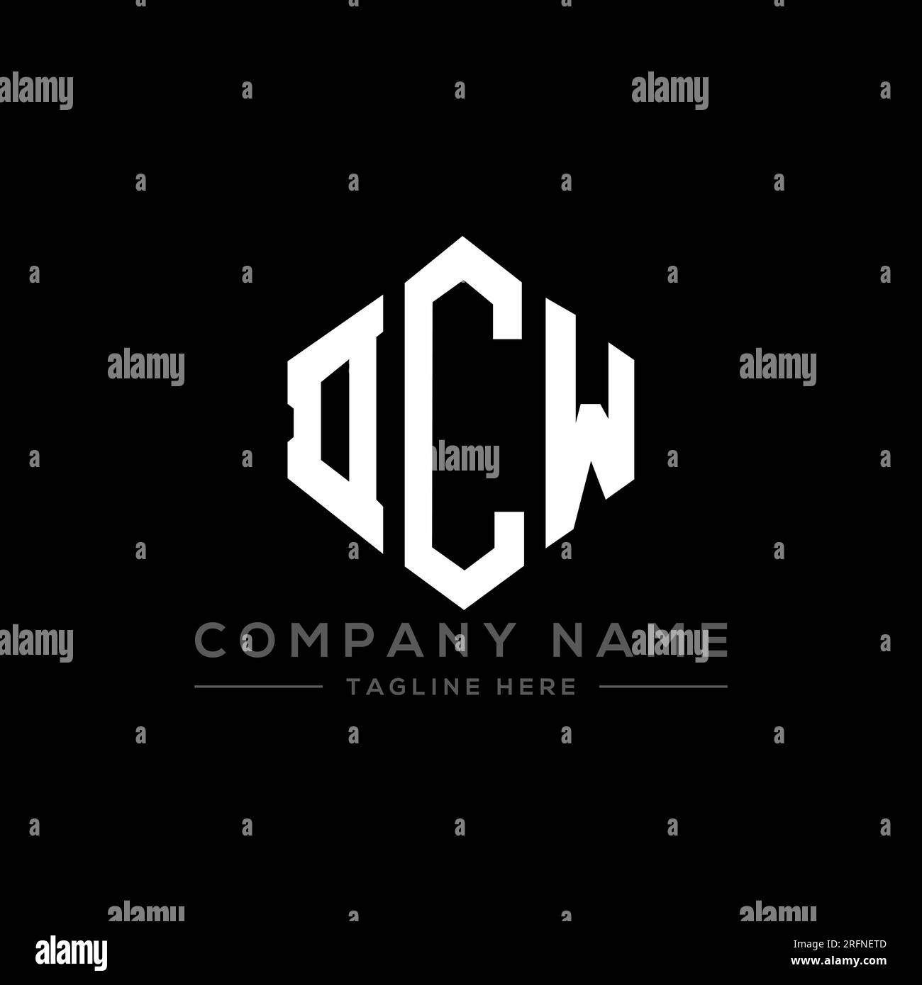 DCW letter logo design with polygon shape. DCW polygon and cube shape ...