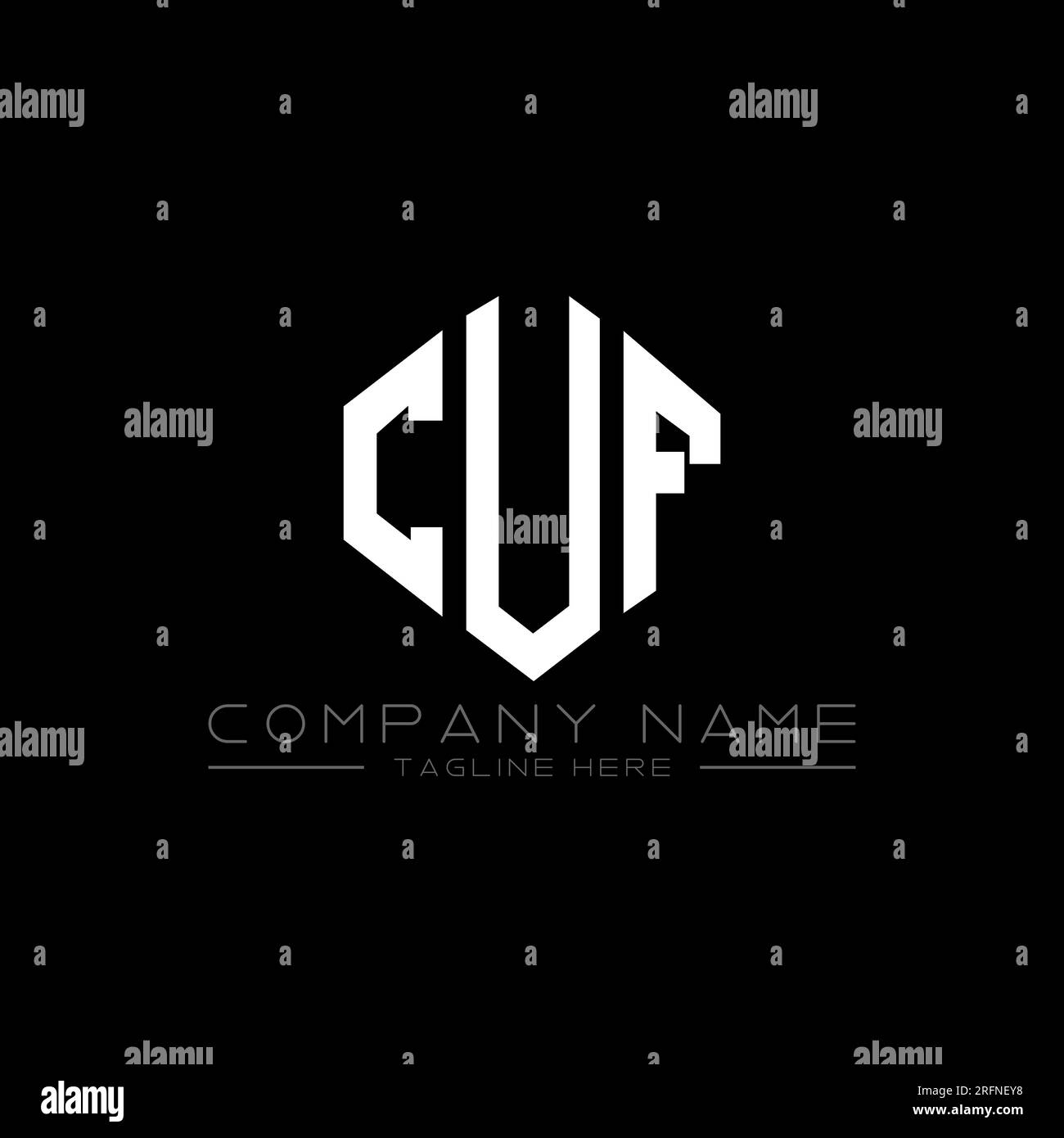 CUF letter logo design with polygon shape. CUF polygon and cube shape ...
