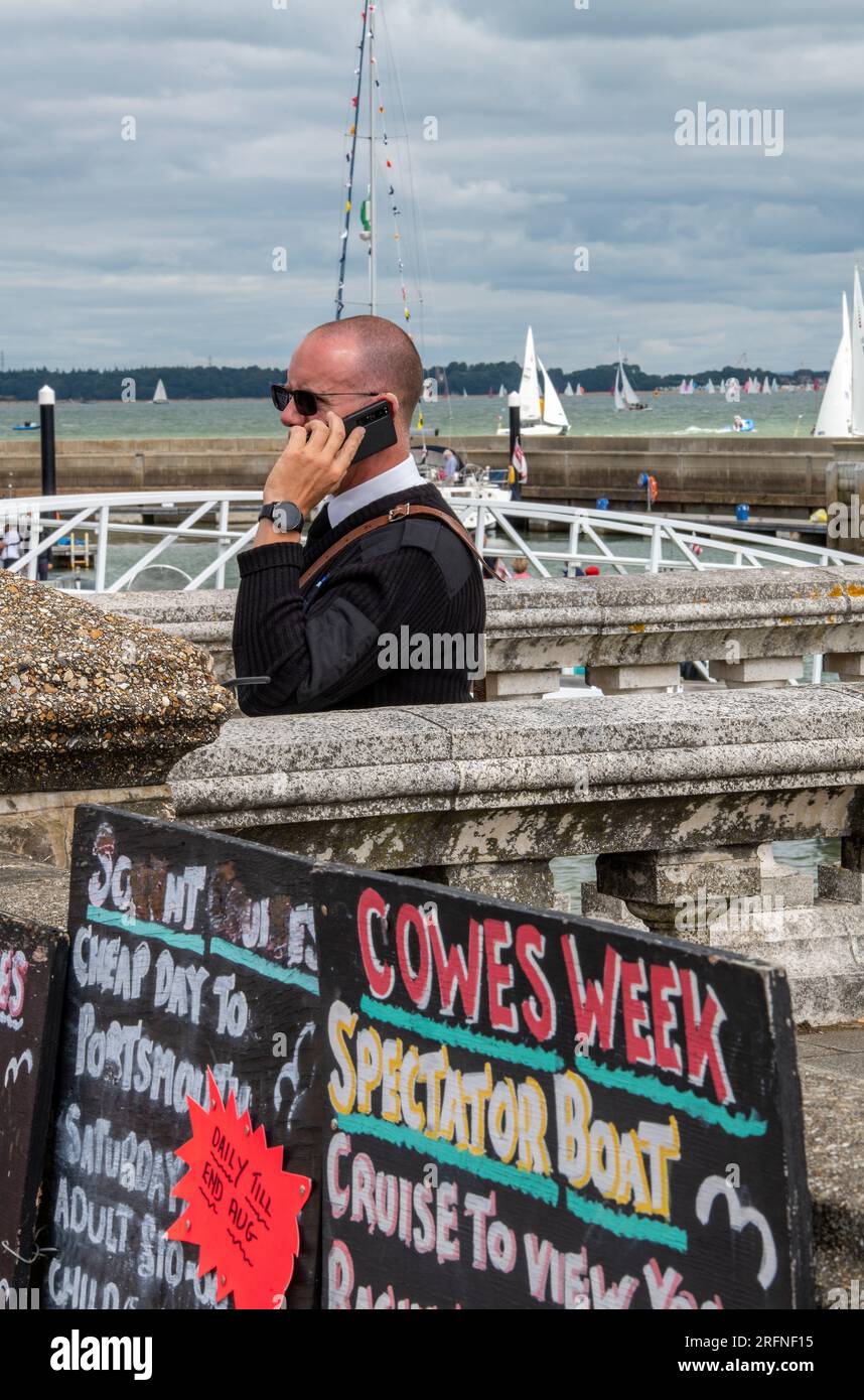 cowes week cruises booking stand on the parade at cowes on the isle of ...