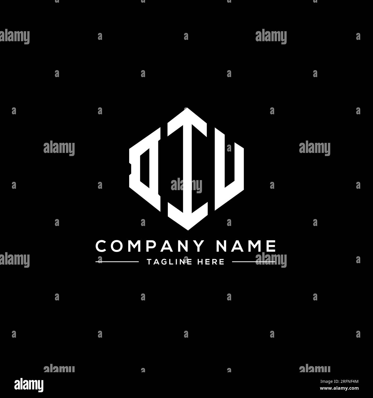 DIU letter logo design with polygon shape. DIU polygon and cube shape ...