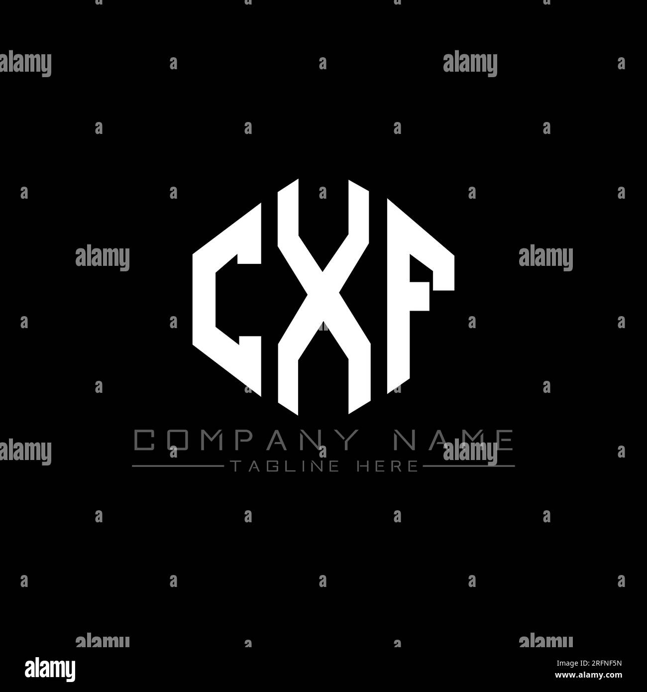 CXF letter logo design with polygon shape. CXF polygon and cube shape ...