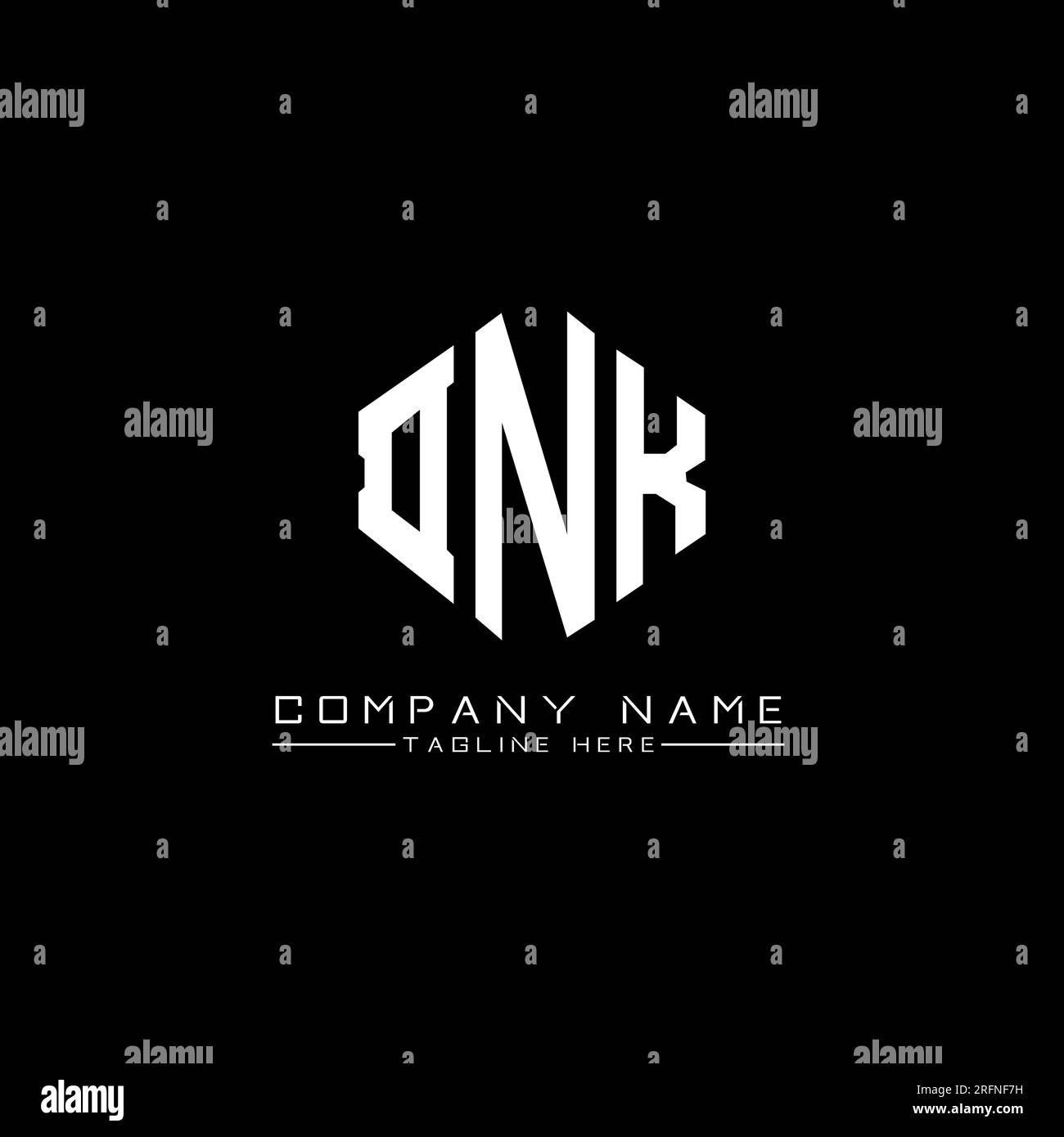 DNK letter logo design with polygon shape. DNK polygon and cube shape ...