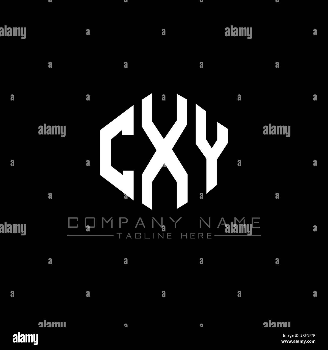 CXY letter logo design with polygon shape. CXY polygon and cube shape logo design. CXY hexagon ...