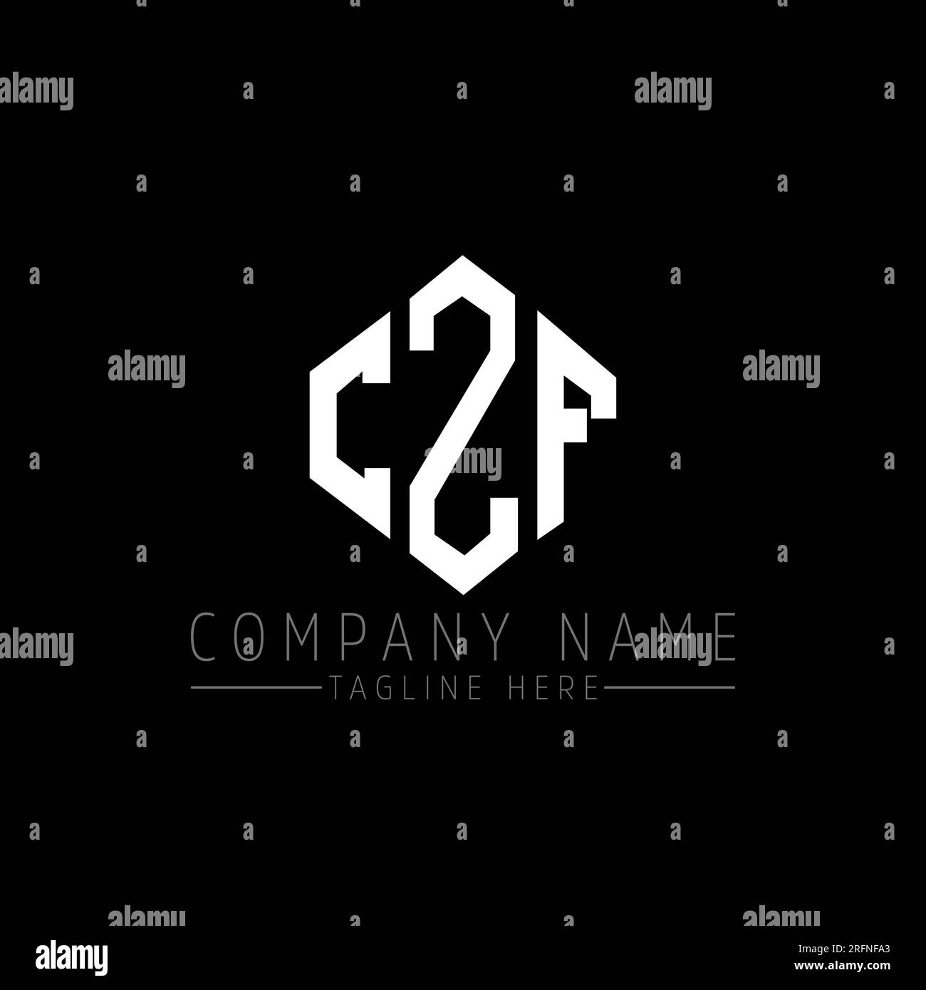 CZF letter logo design with polygon shape. CZF polygon and cube shape ...