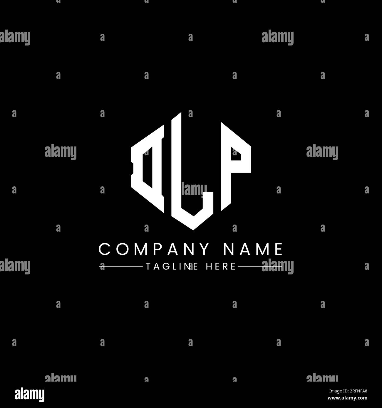 DLP letter logo design with polygon shape. DLP polygon and cube shape logo design. DLP hexagon ...