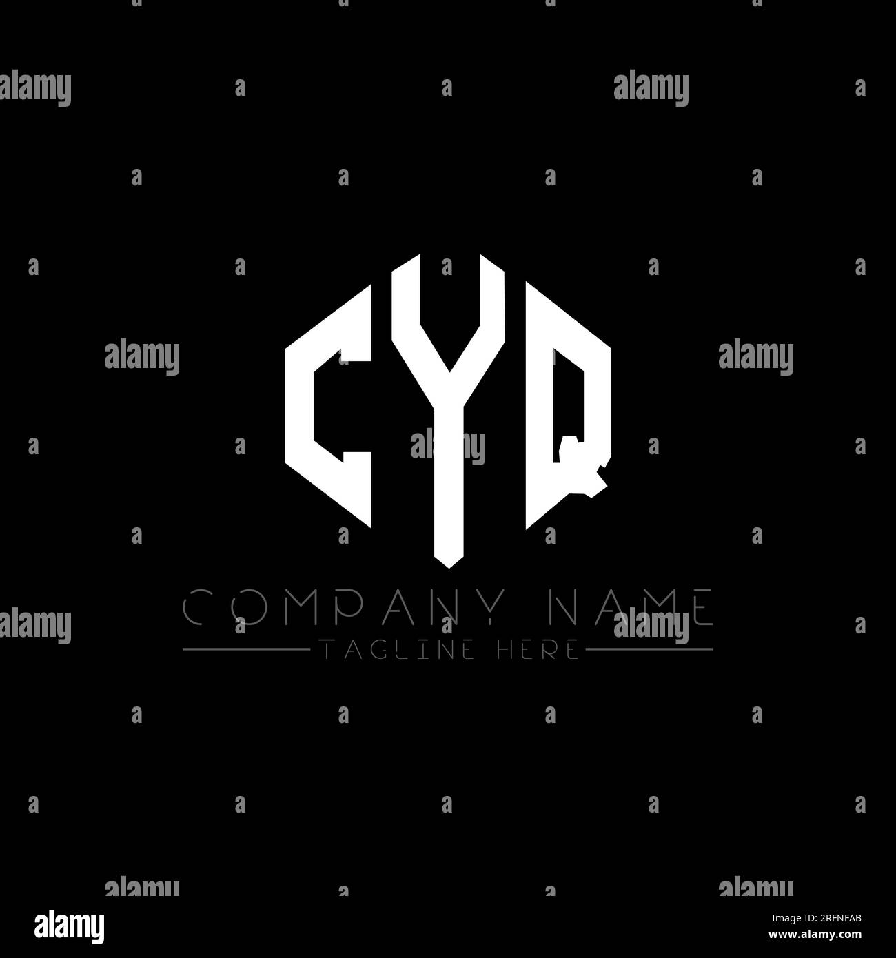 CYQ letter logo design with polygon shape. CYQ polygon and cube shape ...