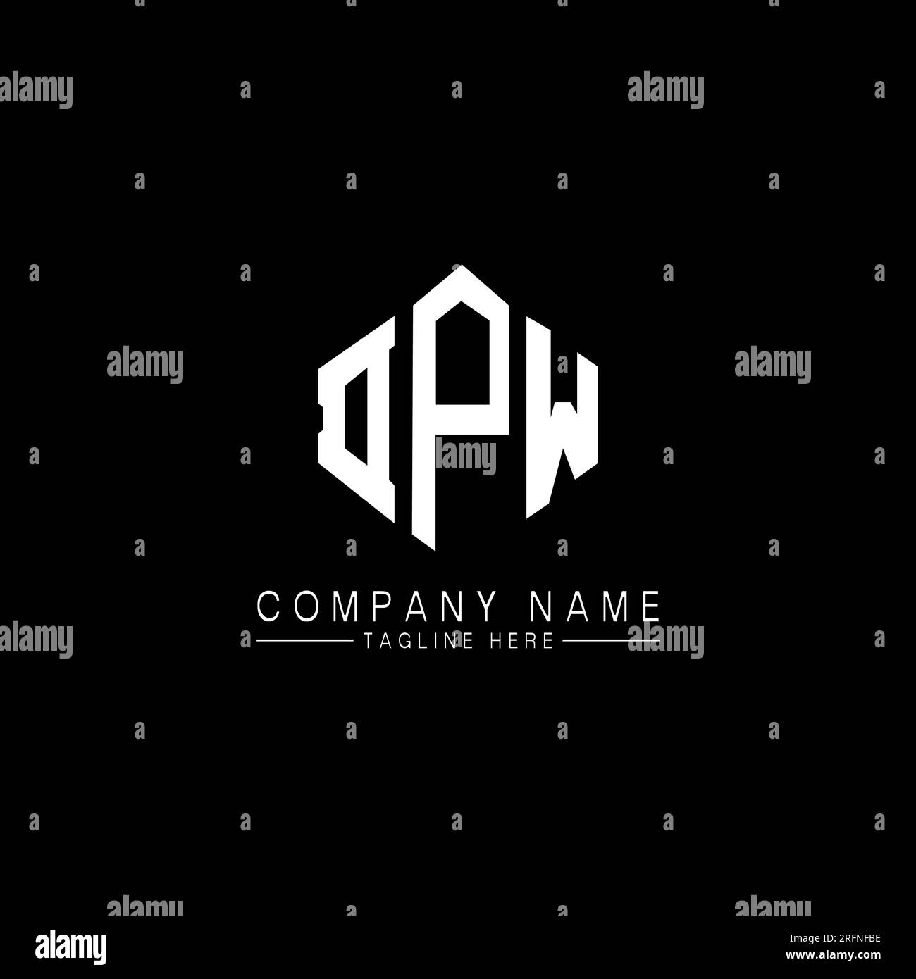 DPW letter logo design with polygon shape. DPW polygon and cube shape ...