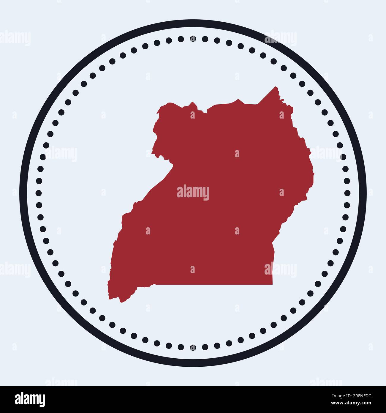 Uganda round stamp. Round logo with country map and title. Stylish ...