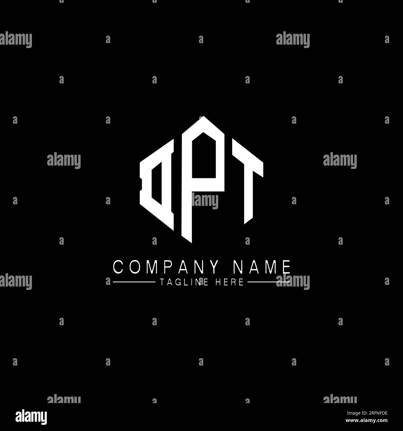 DPT letter logo design with polygon shape. DPT polygon and cube shape ...