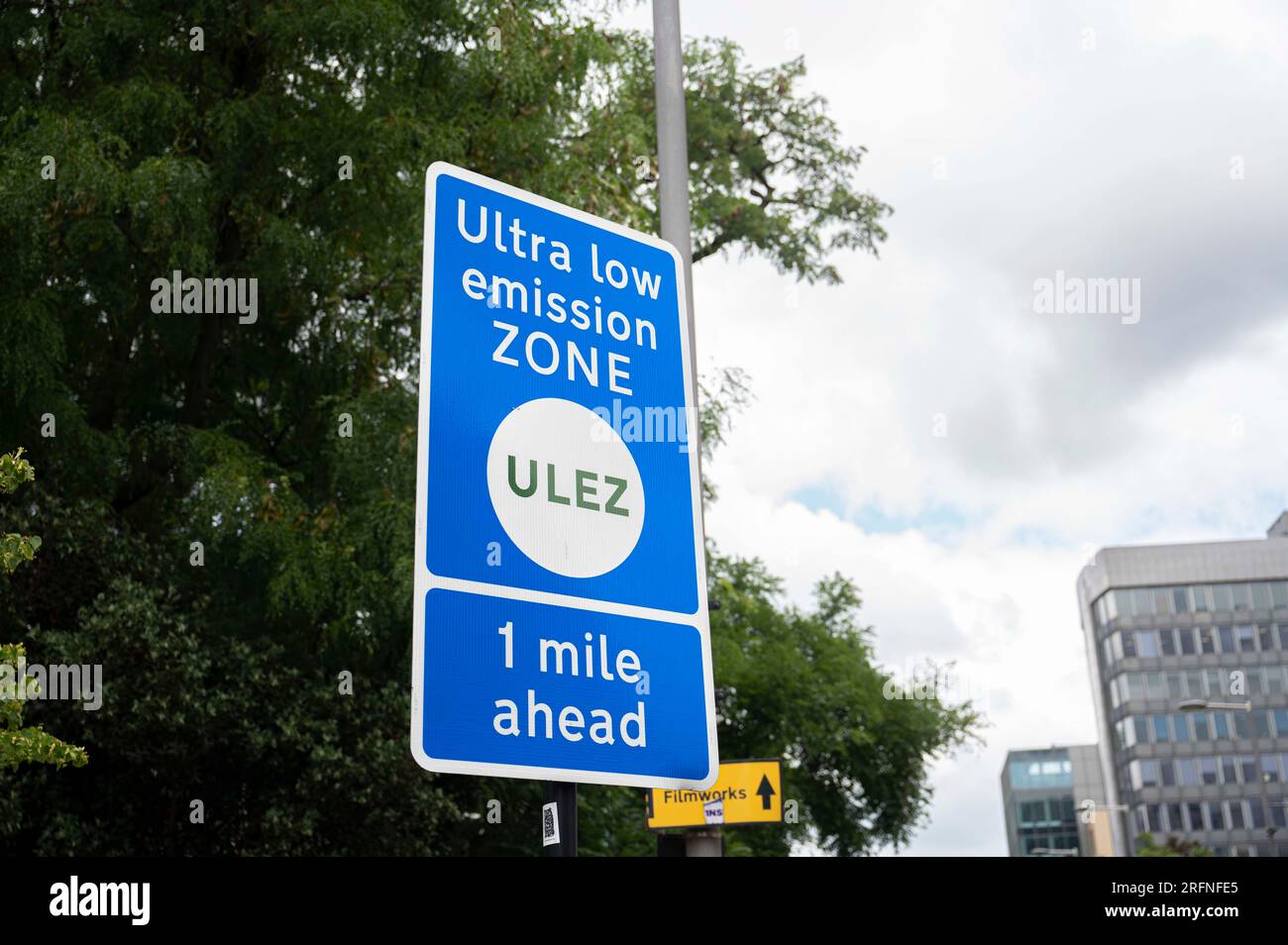 London, England -4 August 2023: The Ultra Low Emission Zone (ULEZ) sign ...