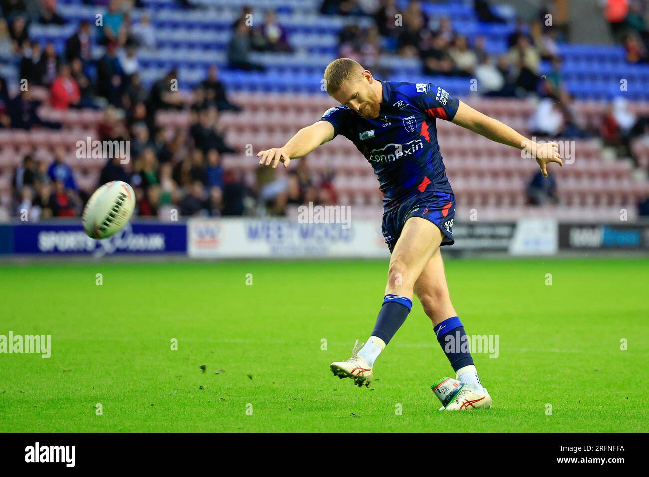 Rowan Milnes #21 of Hull KR kicks the conversion during the Betfred ...