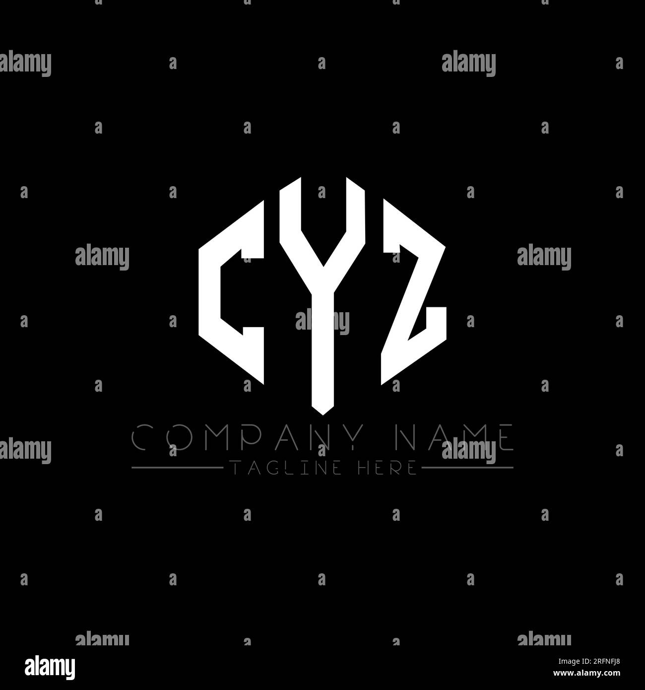 CYZ letter logo design with polygon shape. CYZ polygon and cube shape ...