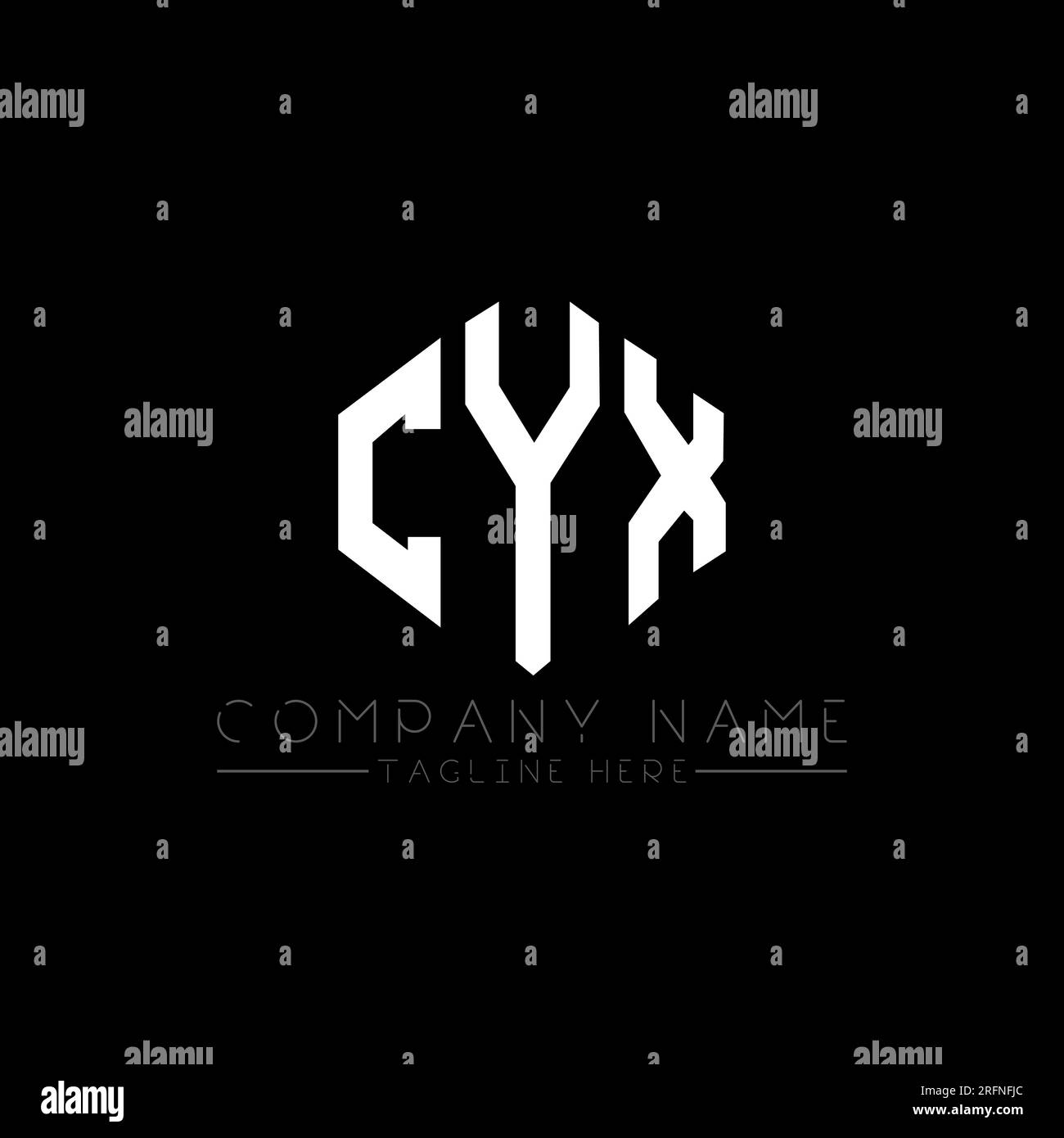 CYX letter logo design with polygon shape. CYX polygon and cube shape ...