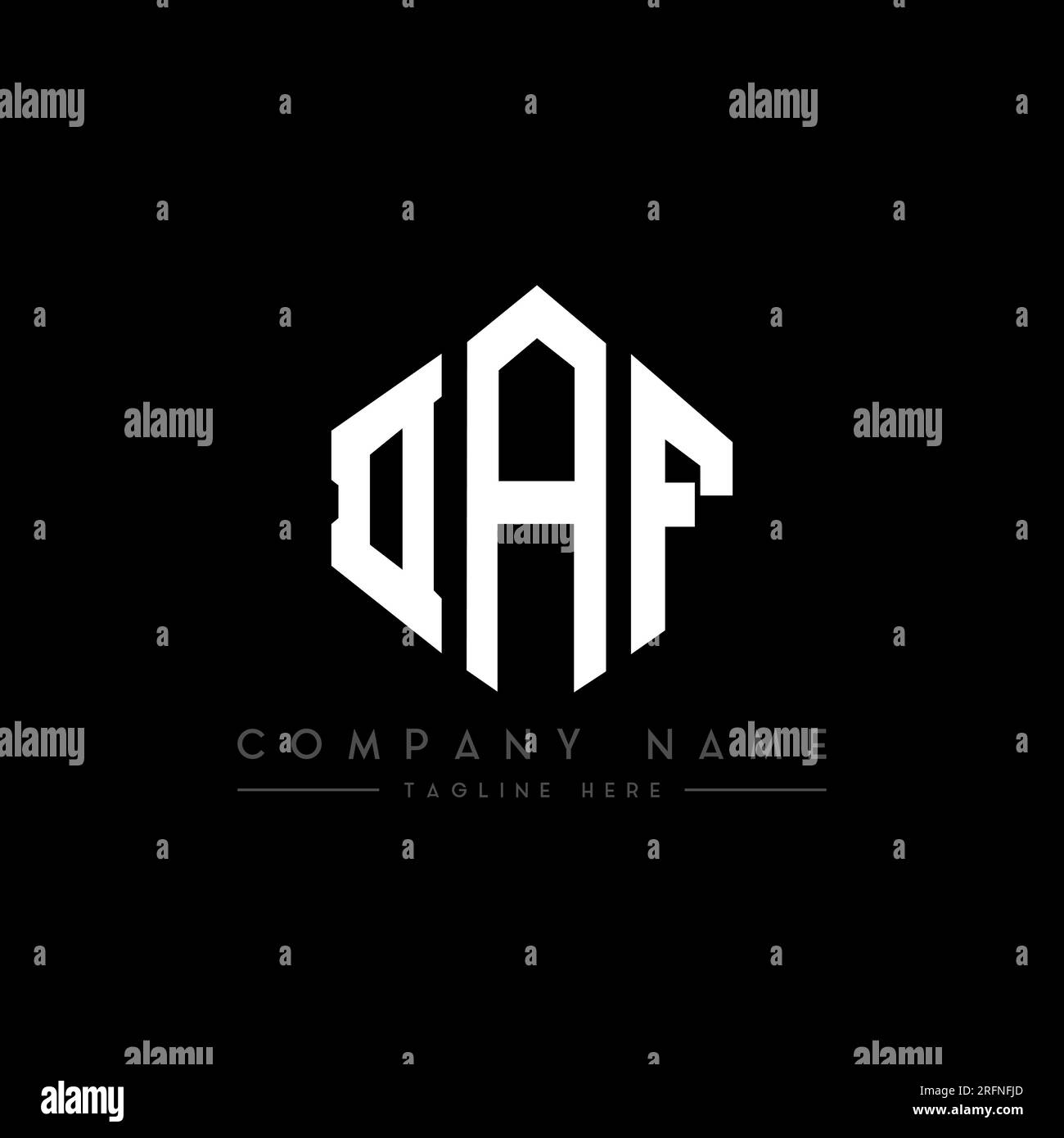 DAF letter logo design with polygon shape. DAF polygon and cube shape ...