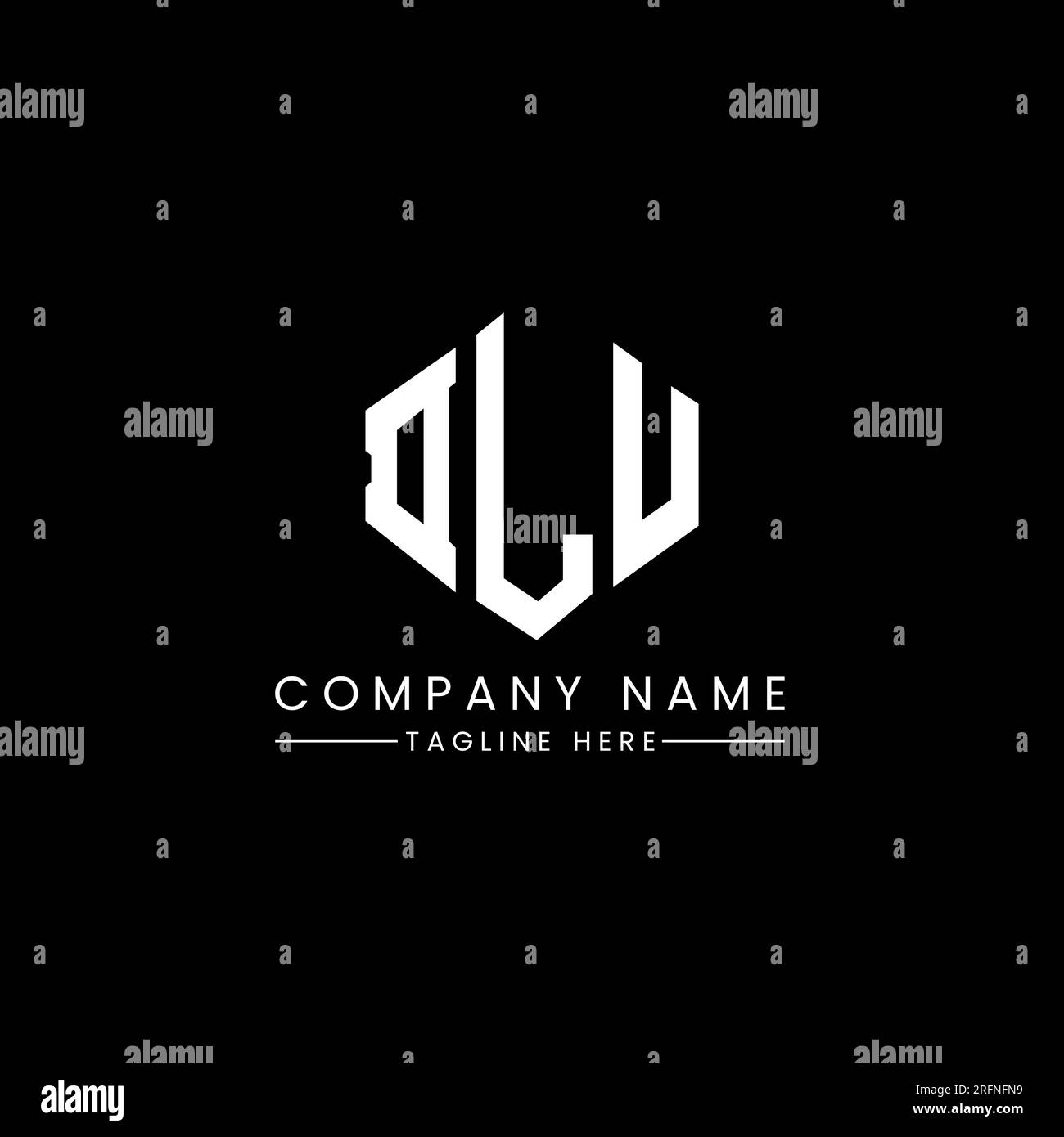 DLU letter logo design with polygon shape. DLU polygon and cube shape ...