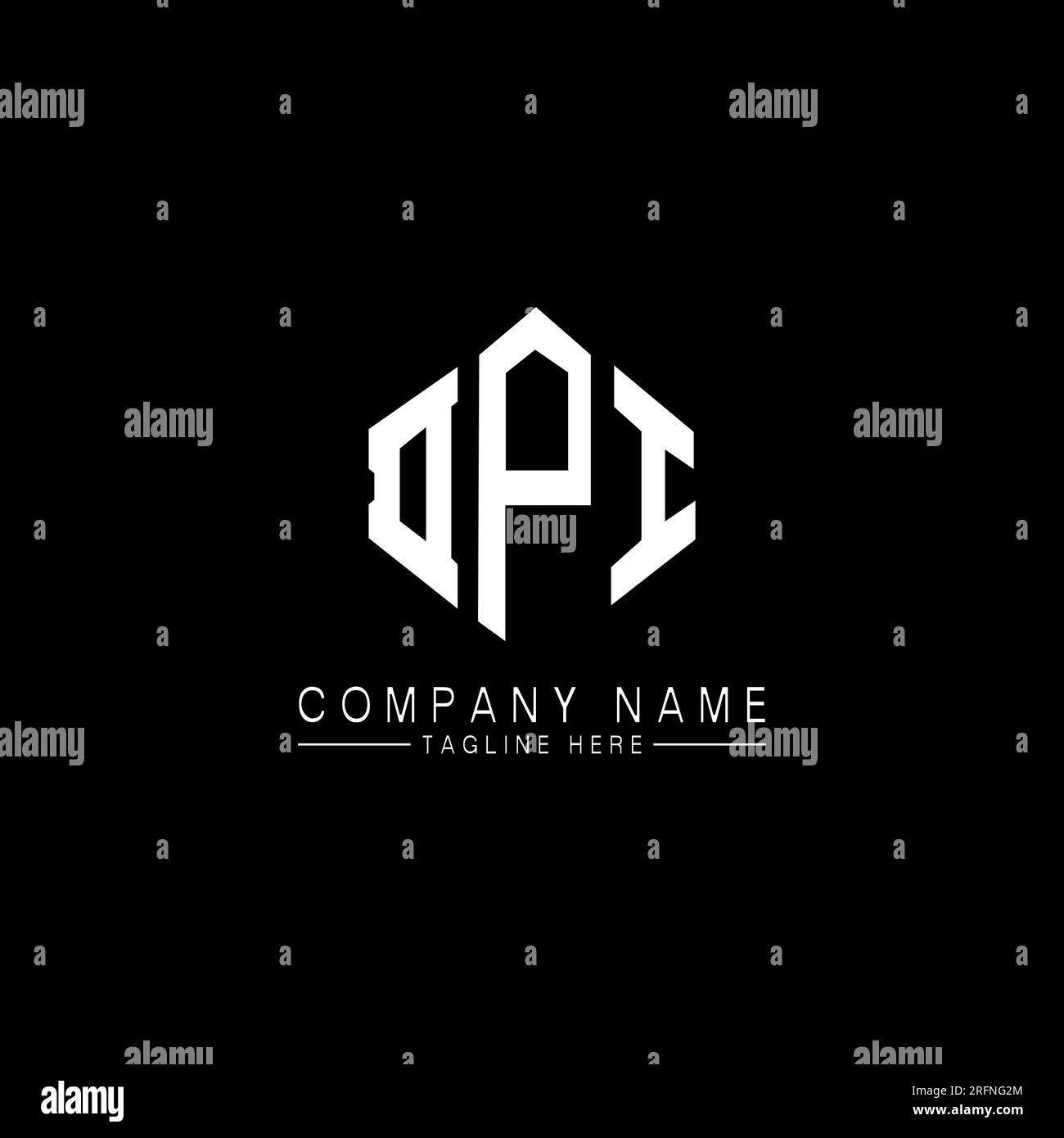 DPI letter logo design with polygon shape. DPI polygon and cube shape ...
