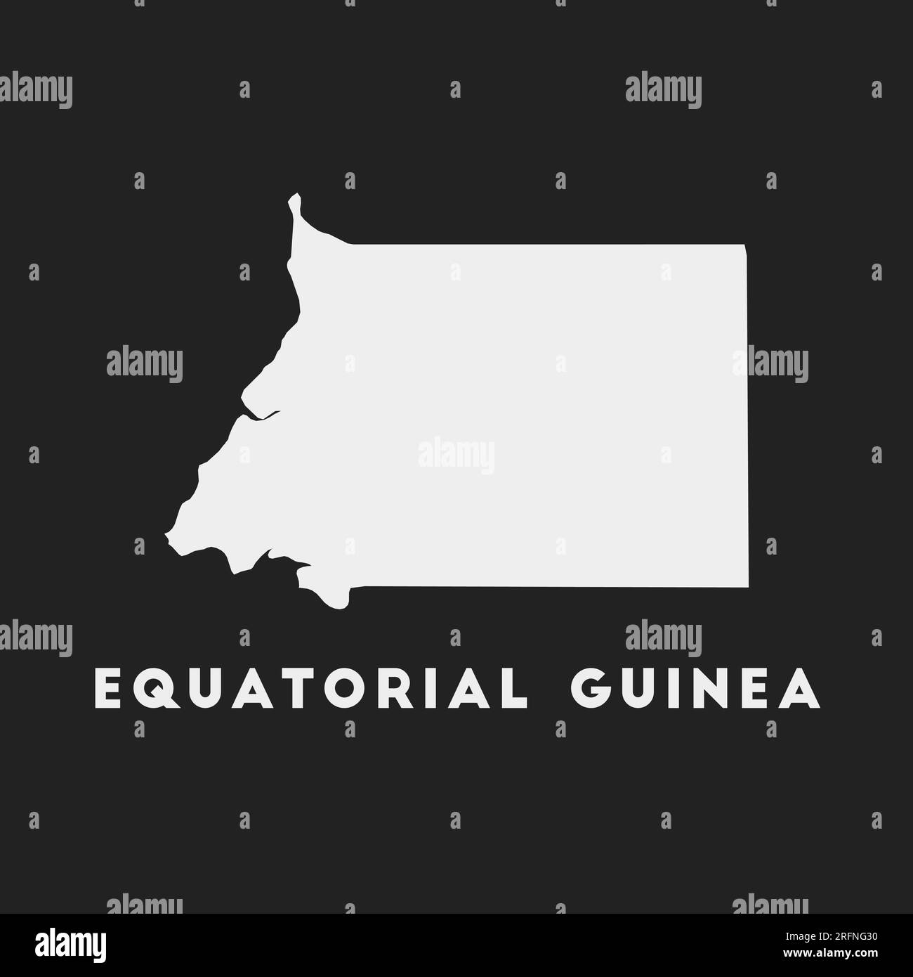 Equatorial Guinea icon. Country map on dark background. Stylish ...